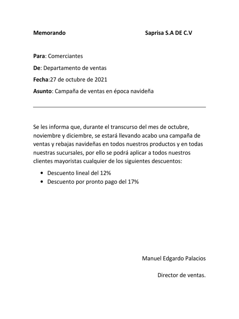 Carta Memorando | PDF