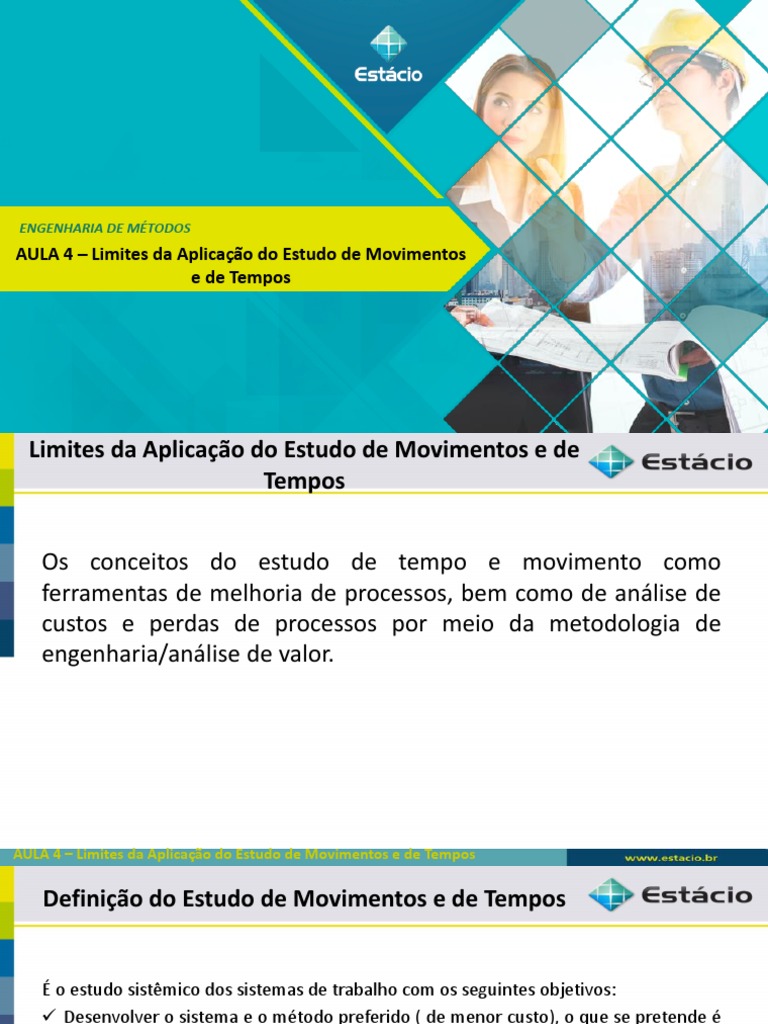 Aula 4 - EM - Limites Da Aplicação Do Estudo de Movimentos e de Tempos ...