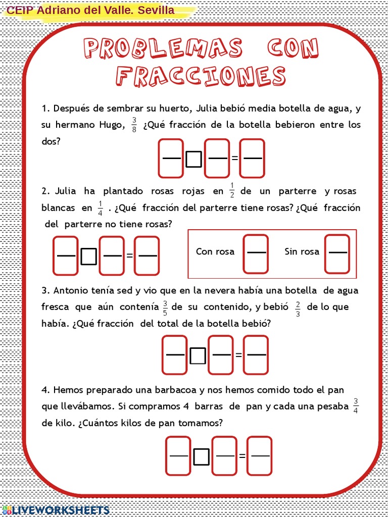 Problemas Con Fracciones | PDF