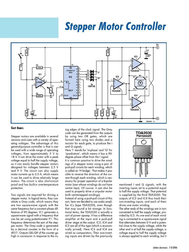 Stepper Motor Controller Circuit Diagram Explained | PDF | Electric ...