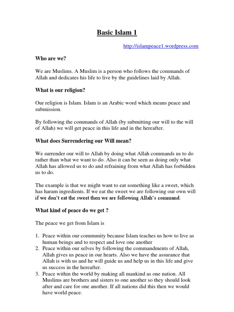Understanding Basic Islam Principles | PDF | God In Islam | Prophets ...