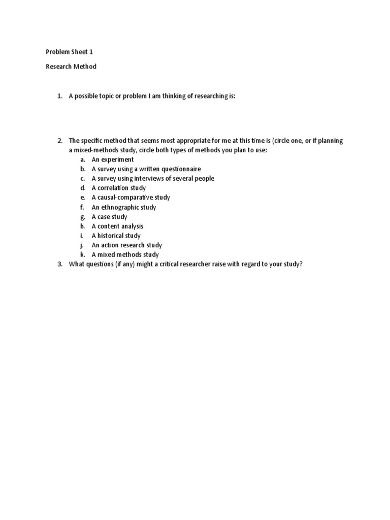 Problem Sheet 1 | PDF
