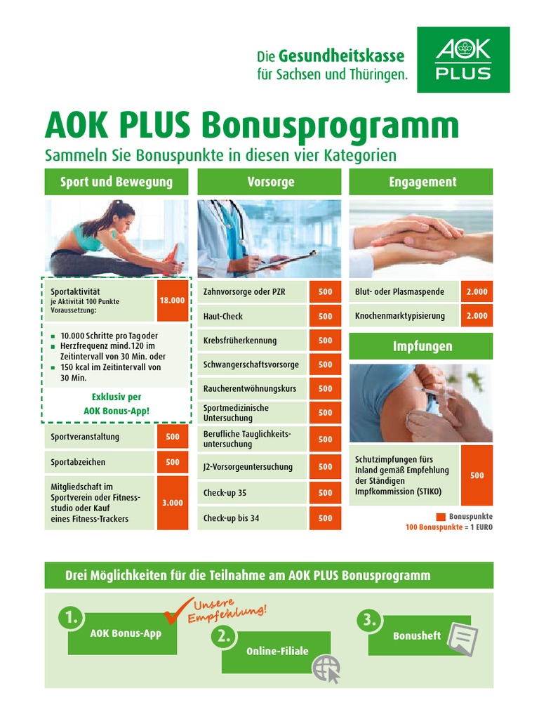 Bonusprogramm Infoblatt 1 Massnahmen Teilnahme | PDF