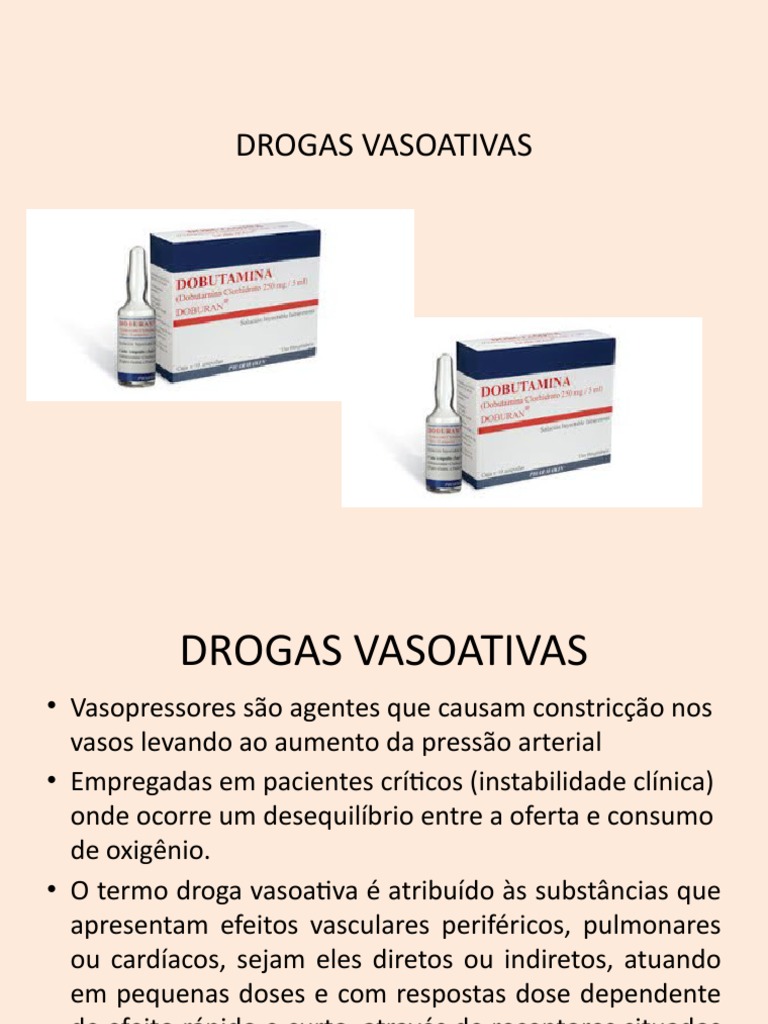 Drogas Vasoativas | PDF | Dopamina | Choque (circulatório)