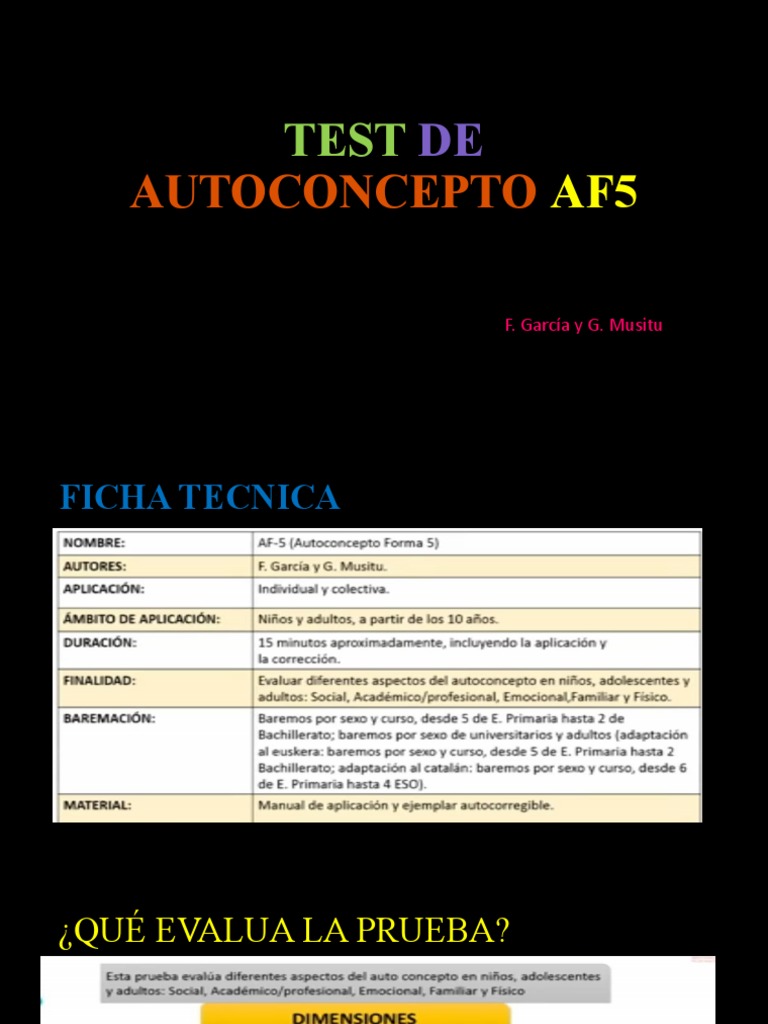 Test de Autoconcepto Af5 | PDF