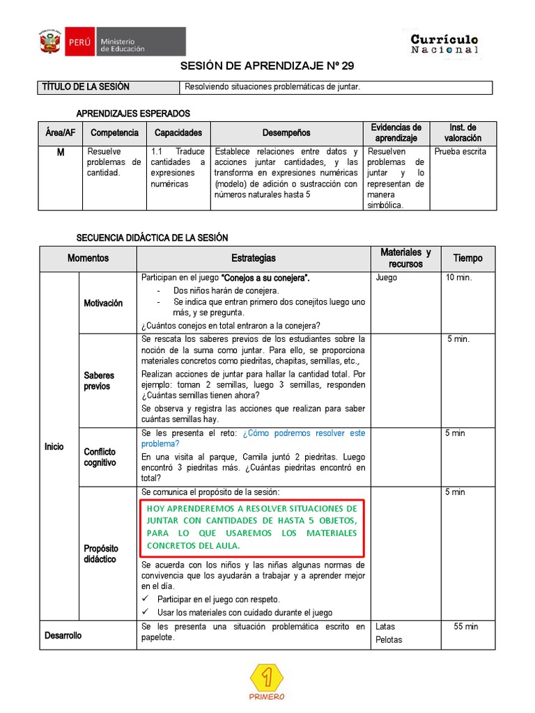 Sesion de Aprendizaje N°29 | PDF | Aprendizaje | Modificación de comportamiento