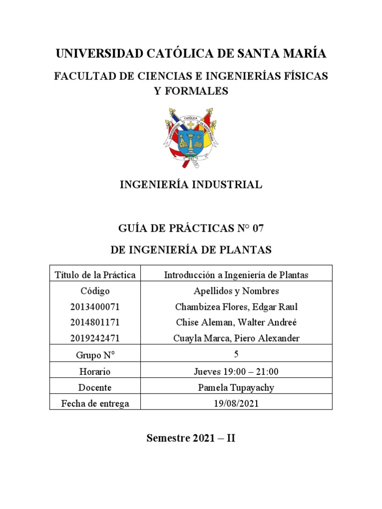 Practica 7 Universidad Catolica | PDF | Ingeniería | Diseño