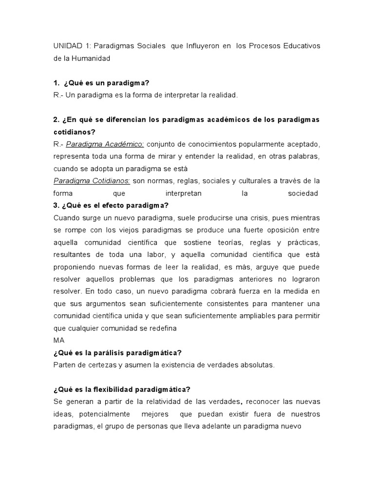 Paradigmas Sociales en Educación | PDF | Paradigma | Teoría