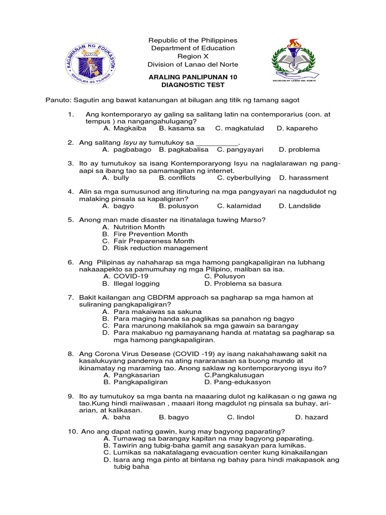 Arpan 10 Diagnostic Test | PDF