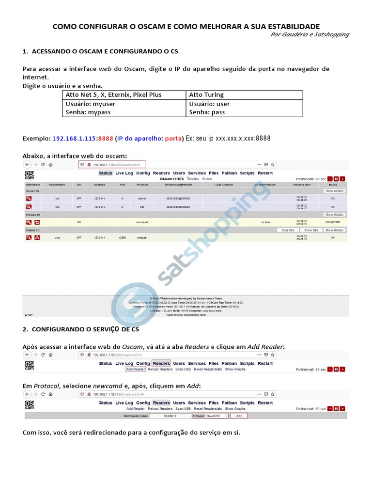 Como Configurar o Oscam e Como Melhorar | PDF | Programas | Ciberespaço