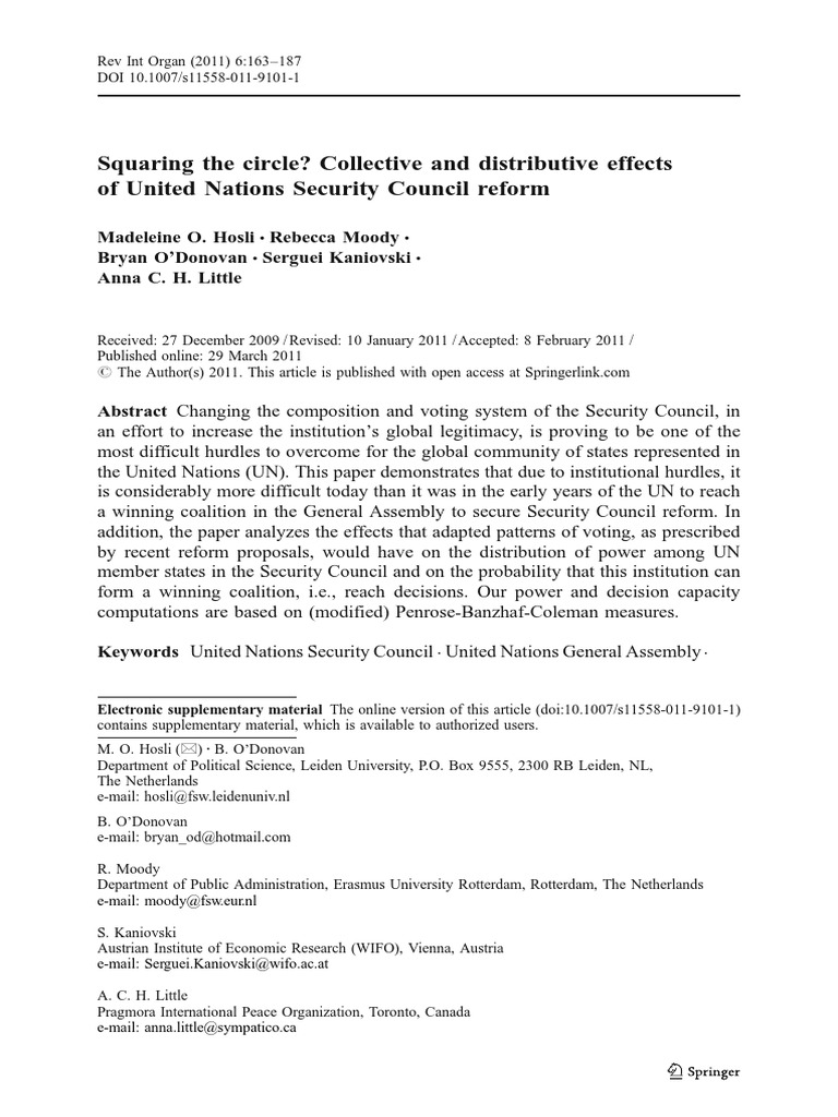 Article Squaring The Circle Security Council | PDF | United Nations Security Council | United ...