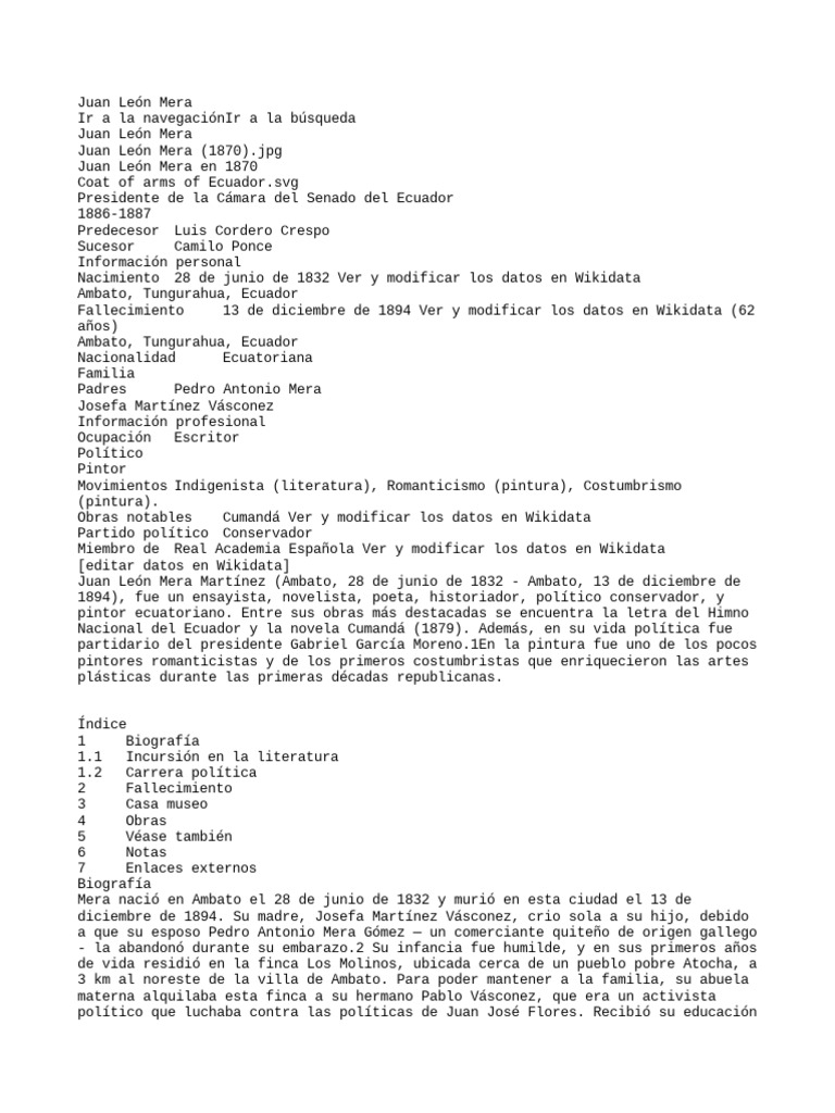 Juan León Mera | PDF