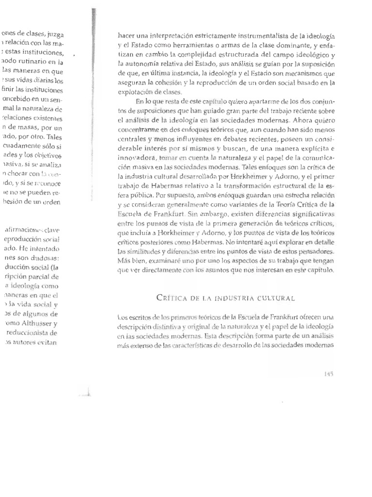 2.2 Escuela de Frankfurt - Thompson 1 | PDF