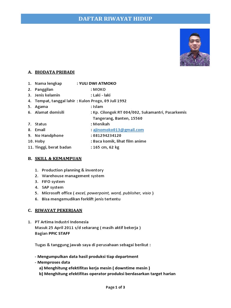 CV - Yuli Dwi Atmoko - 2022 | PDF