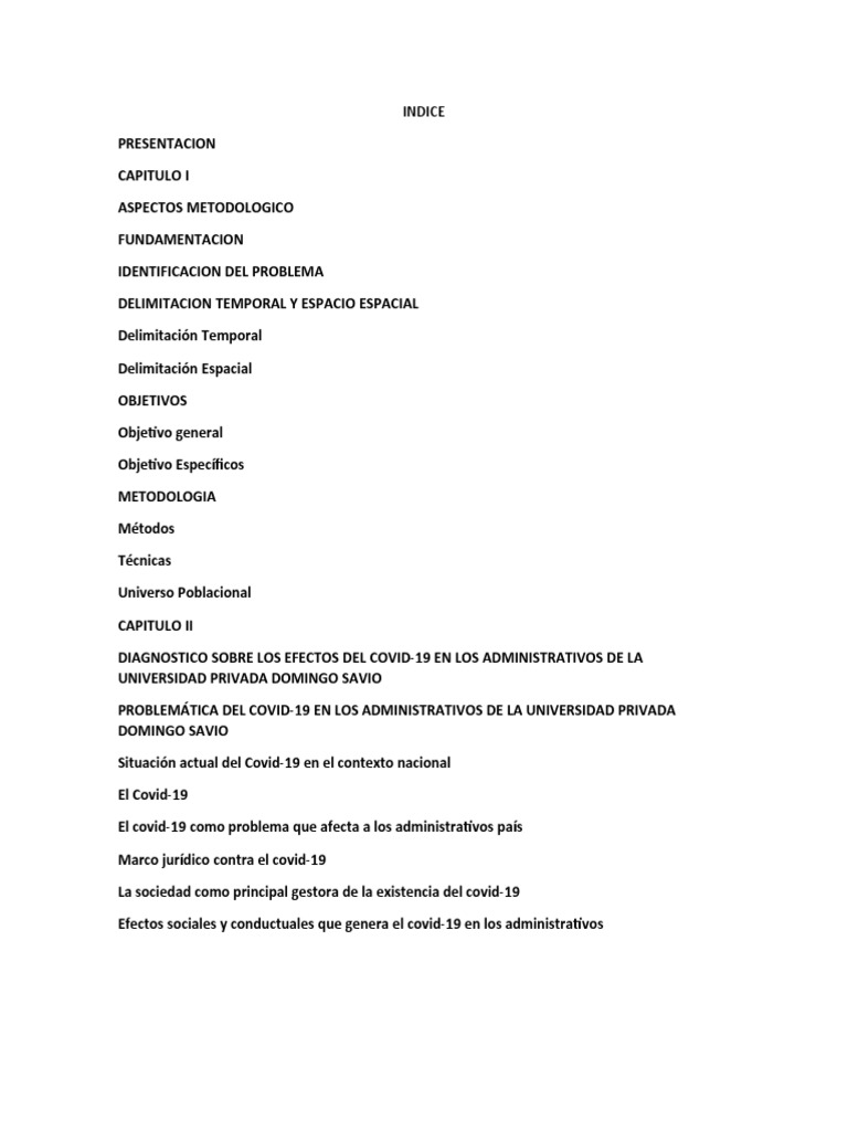 Indice Proyecto Formativo | PDF