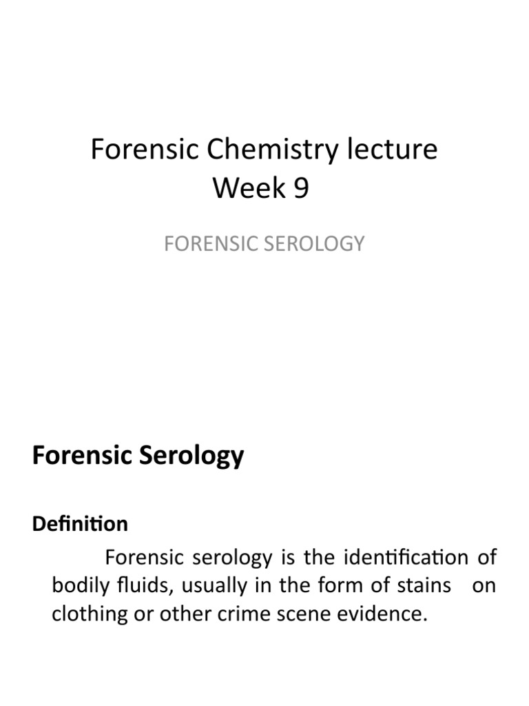 Forensic Serology: Blood Analysis Methods | PDF | Blood Cell | Blood