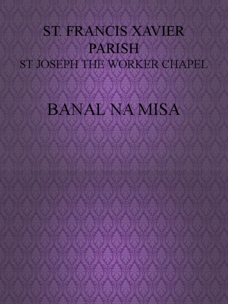 Banal Na Misa SJWC Ma Cor. Lent + Advent | PDF