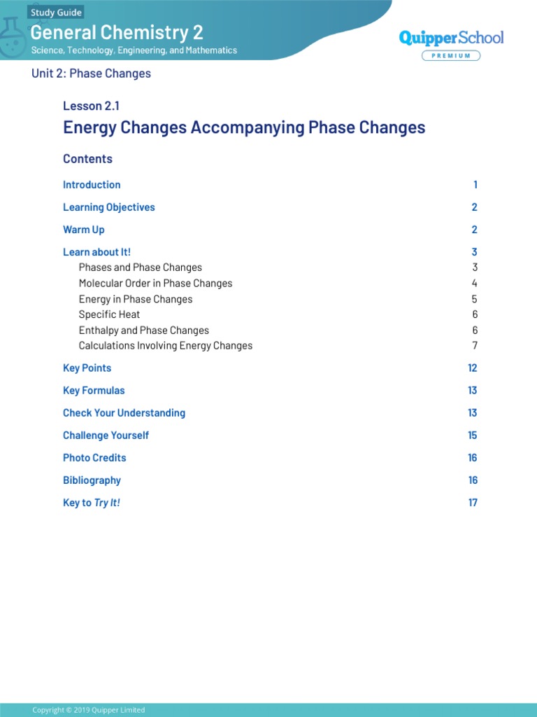 GEN CHEM - Energy Changes Accompanying Phase Changes | PDF | Phase (Matter) | Heat