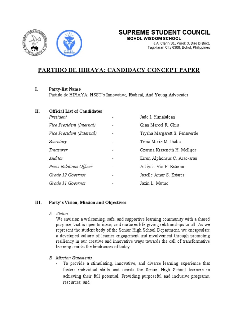 Partido de HIRAYA Candidacy Concept Paper | PDF | Learning | Teachers