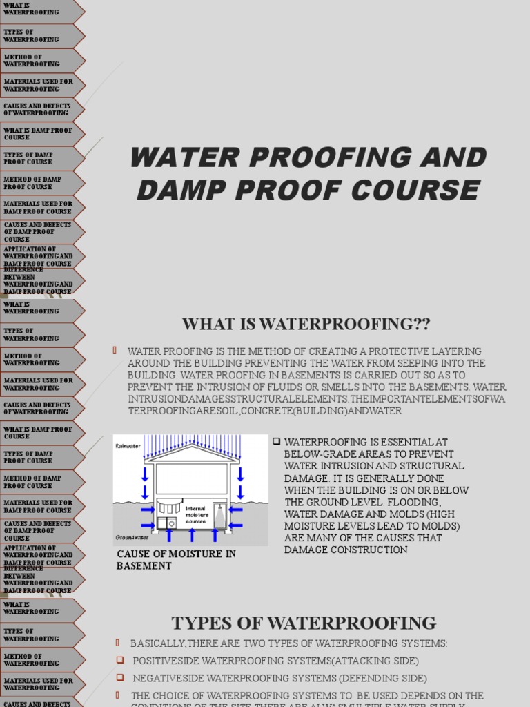 Water Proofing and Damp Proof Course 2 | PDF | Concrete | Asphalt