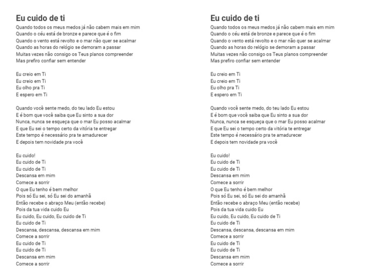 Eu não mudo - Raquel (Letra) | PDF