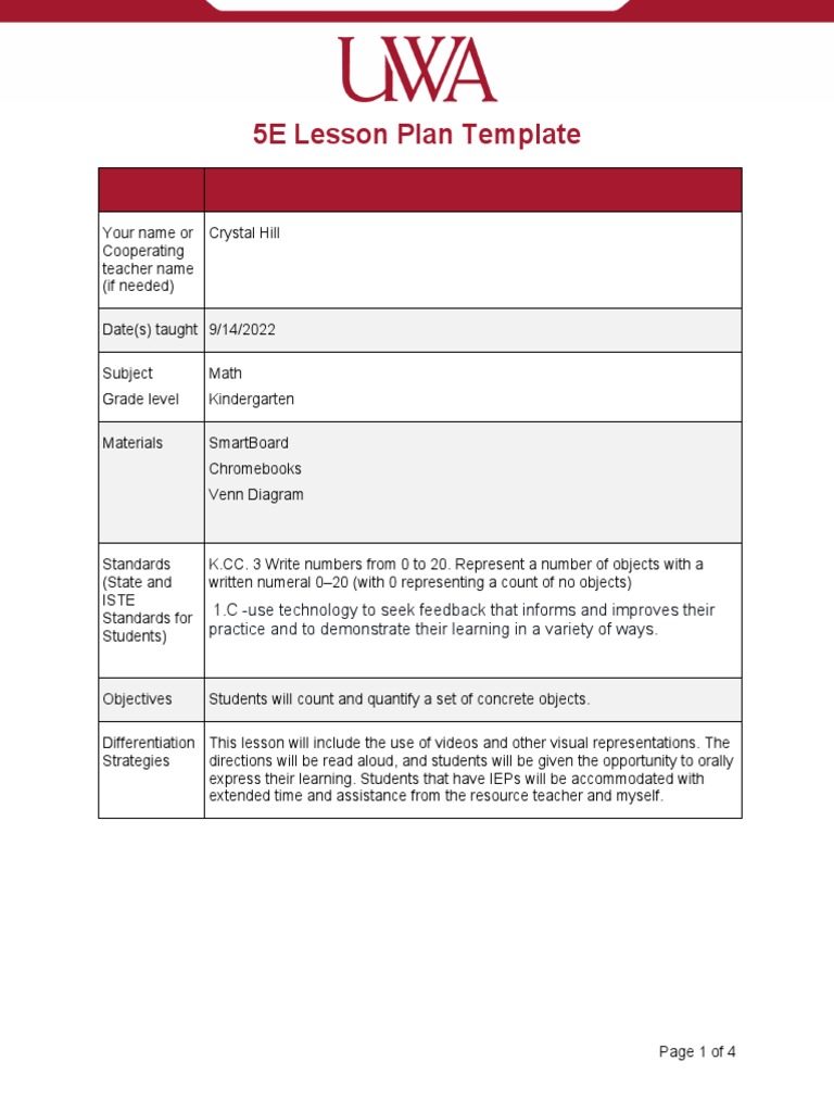 Ed508-5e-Lesson-Plan-Template 3 | PDF | Teaching Method | Educational ...