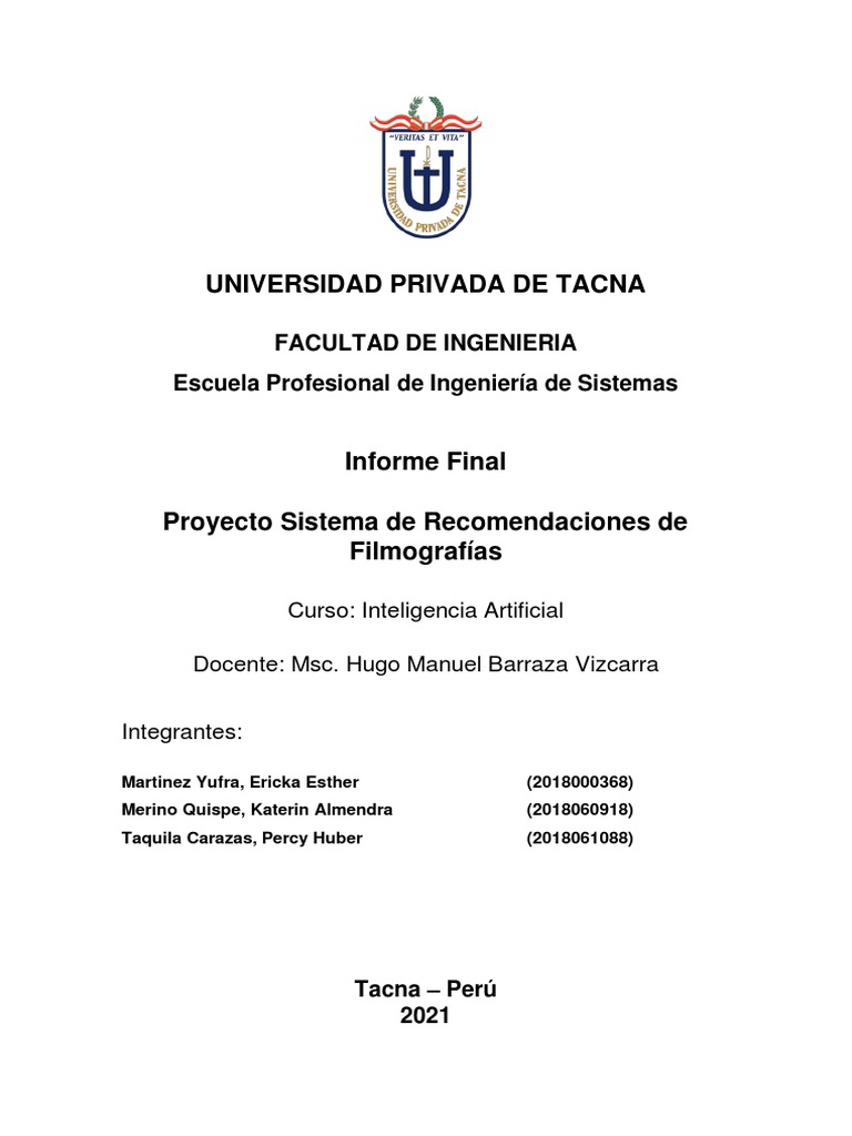 FD05-Informe ProyectoFinal | PDF | Software | Software de la aplicacion