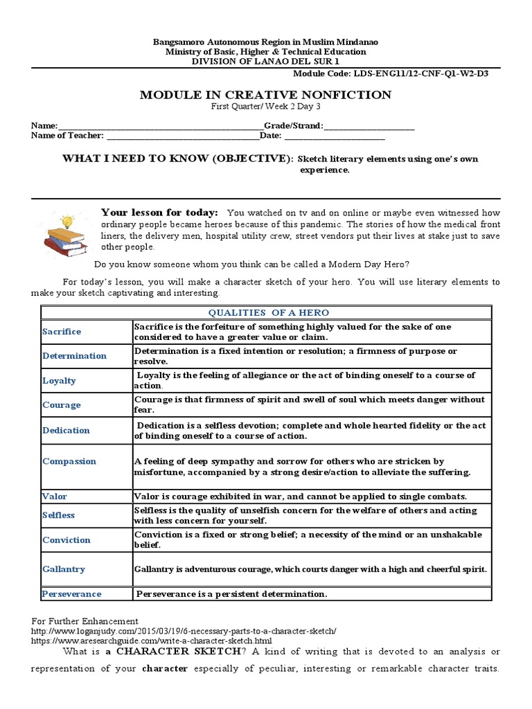 Module in Creative Nonfiction: What I Need To Know (Objective) | PDF ...