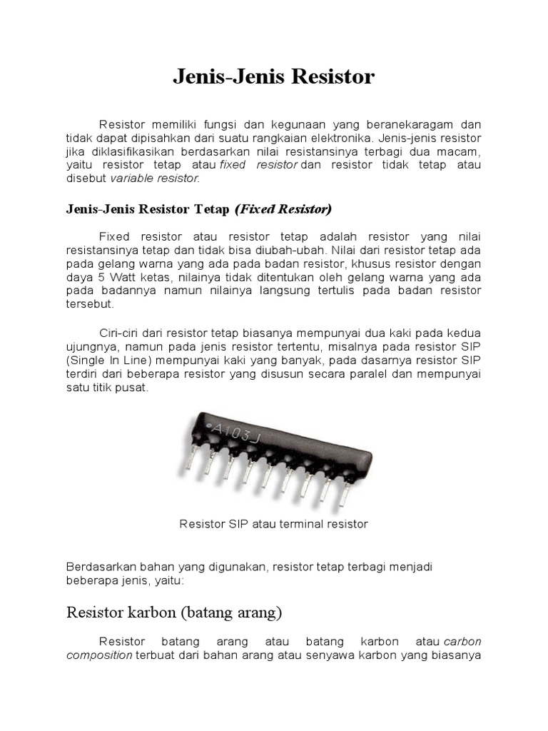 Jenis-Jenis Resistor | PDF