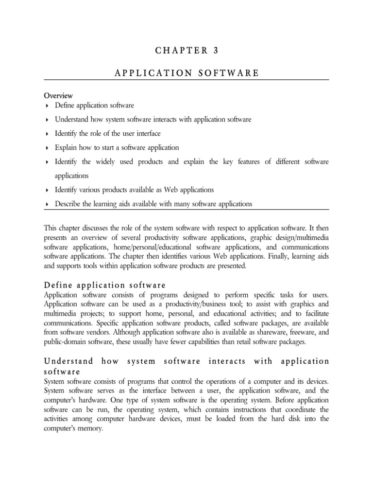 Chapter 3 Application Software Pdf Graphical User Interfaces