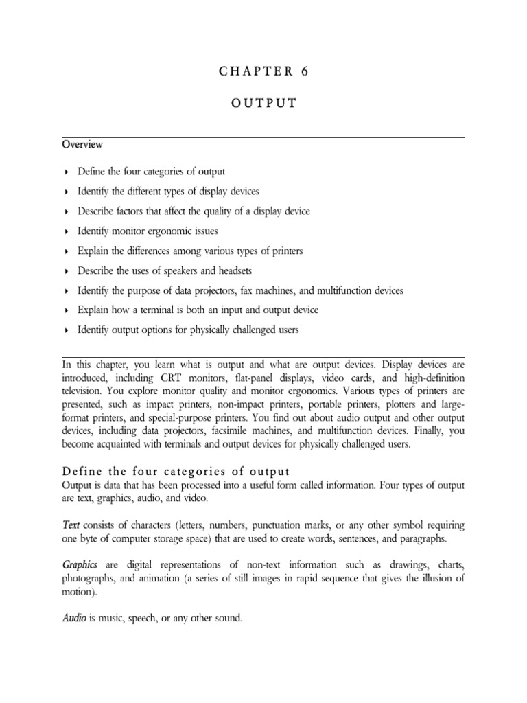 Chapter 6 Output Pdf Printer Computing Computer Monitor 