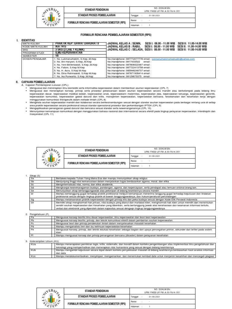 RPS Prak. Gadar Ii Reguler 2022-2023 | PDF