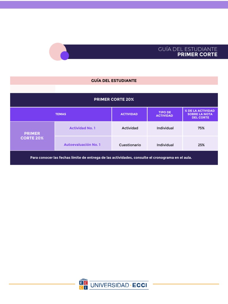 GUÍA DEL ESTUDIANTE 2022-2 (1er Corte) | PDF