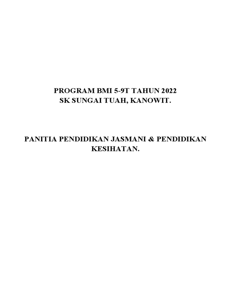 Tugasan - Kertas Kerja Program BMI 5-9T | PDF