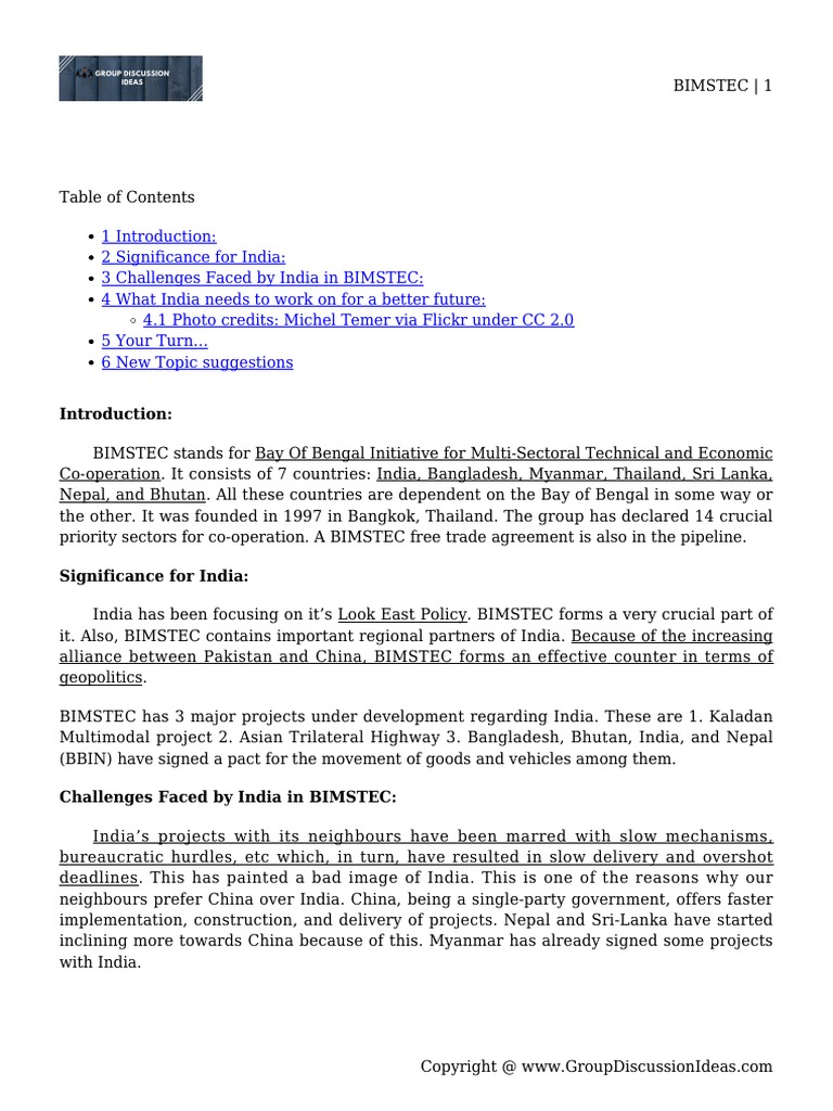 Bim Stec | PDF | Global Politics | Politics Of Asia