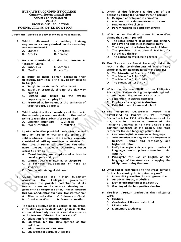 Foundations of Education in the Philippines | PDF | Teachers ...