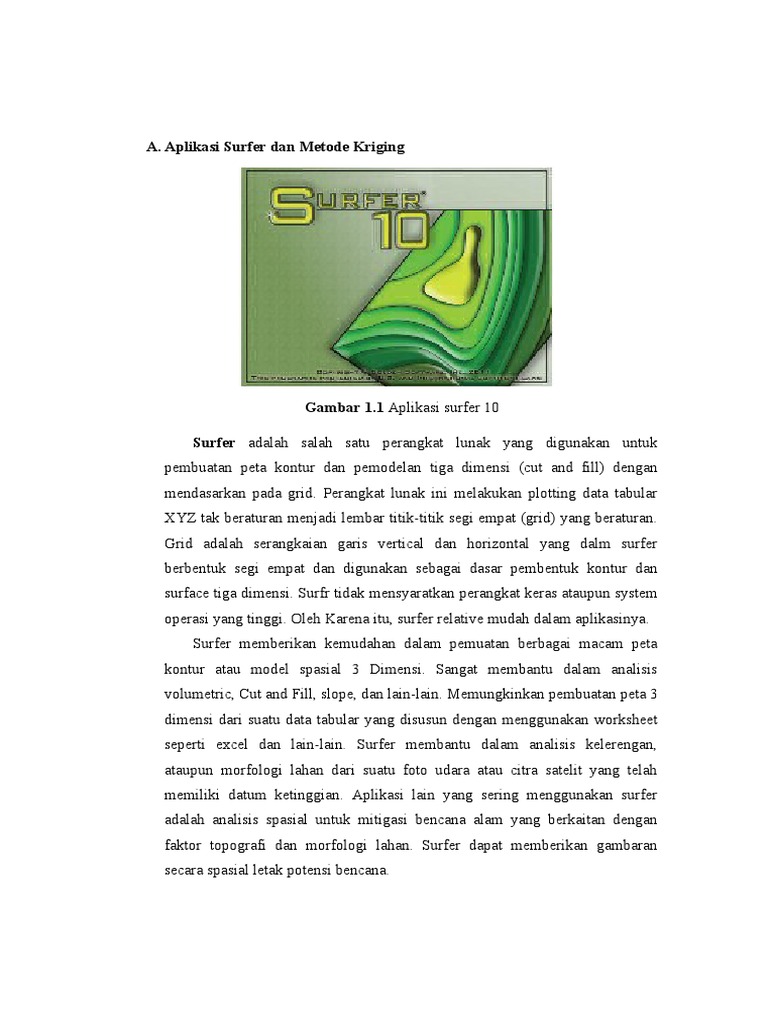 Aplikasi Surfer dan Metode Kriging | PDF