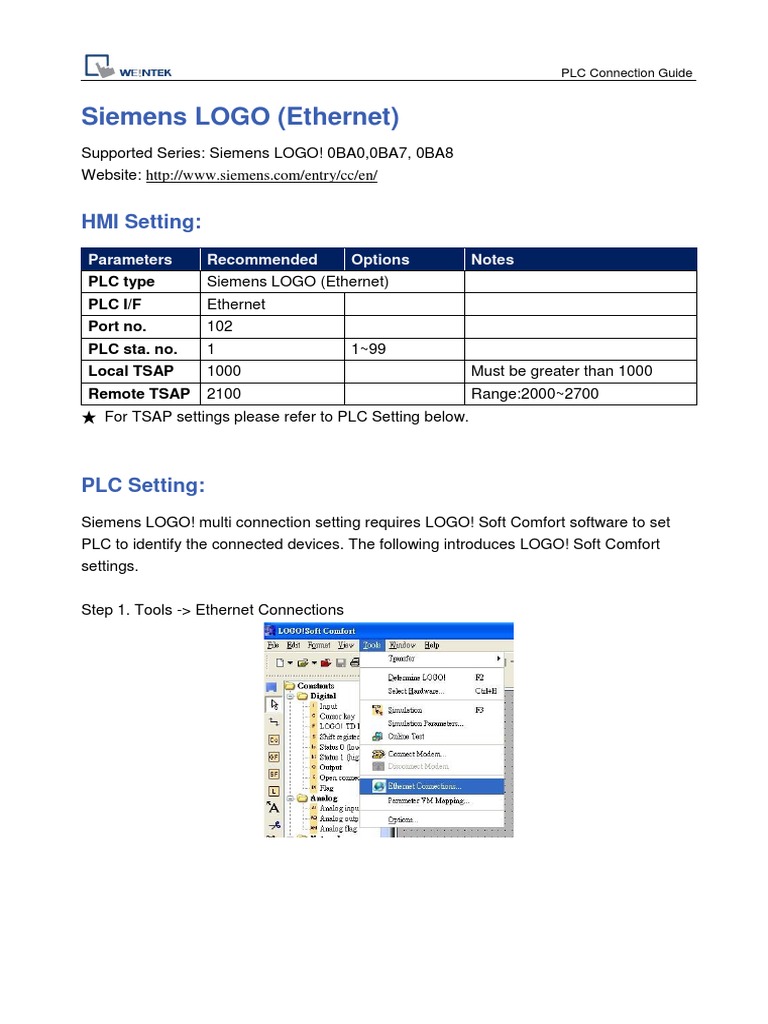 Siemens LOGO Ethernet | PDF | Electrical Engineering | Computer Hardware