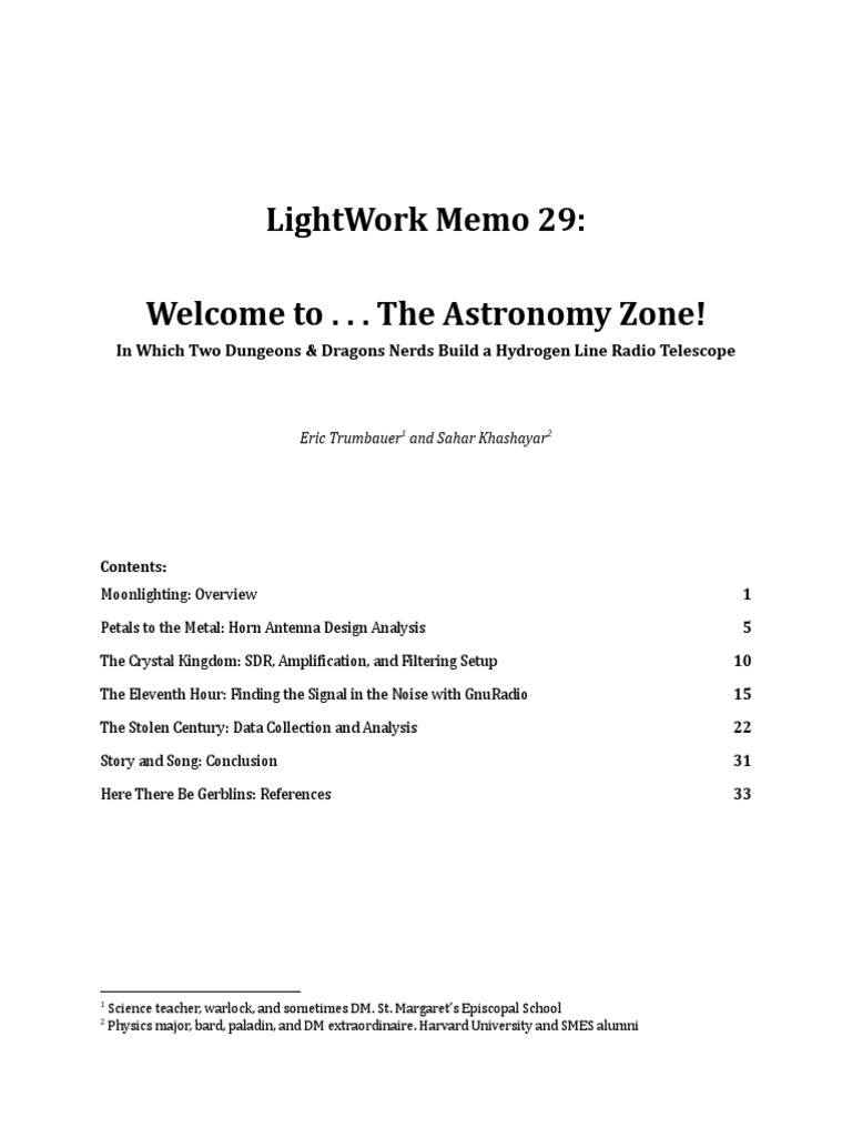 DIY Hydrogen Line Radio Telescope Guide | PDF | Redshift | Antenna (Radio)