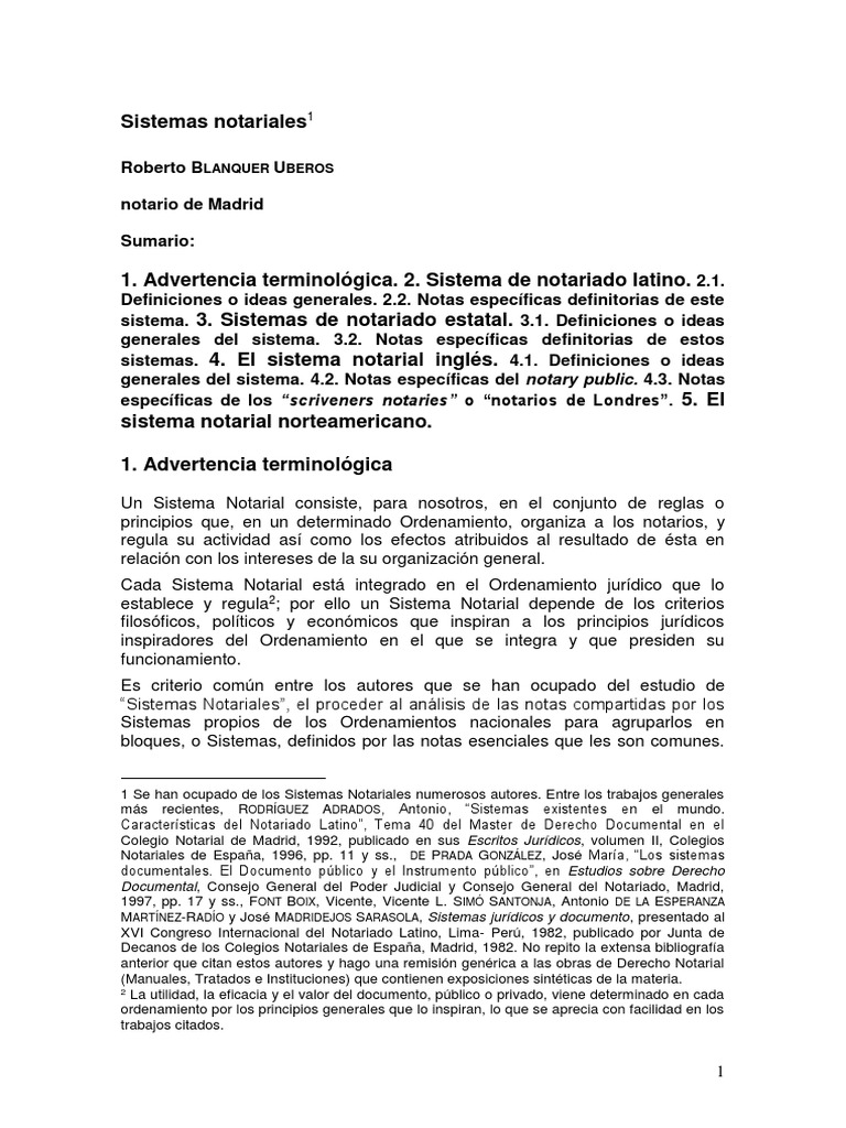 Sistemas Notariales. BLANQUER UBEROS | PDF | Justicia | Crimen y violencia Sistemas Notariales. BLANQUER UBEROS | PDF | Justicia | Crimen y violencia