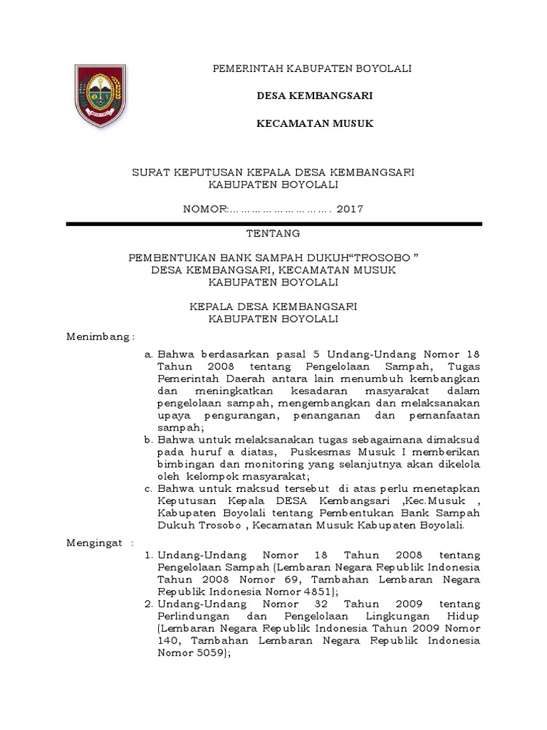 SK Bank Sampah | PDF