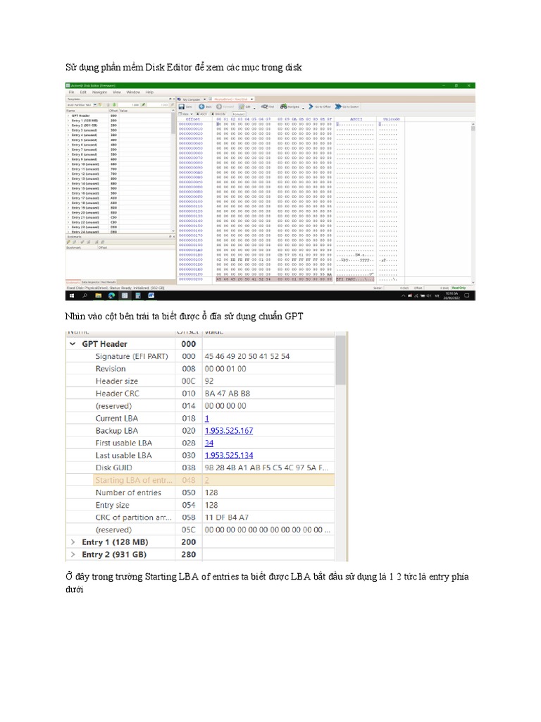 Sử dụng phần mềm Disk Editor để xem các mục trong disk | PDF