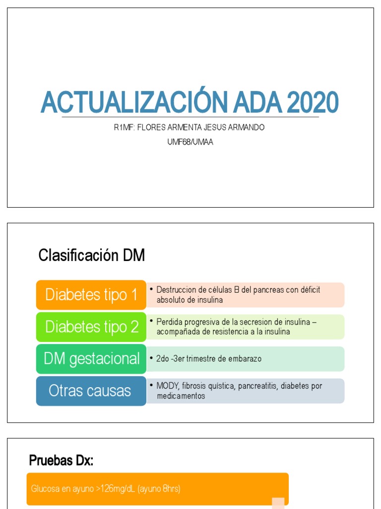 Criterios ADA 2020 para Diabetes | PDF | Diabetes | Hipertensión