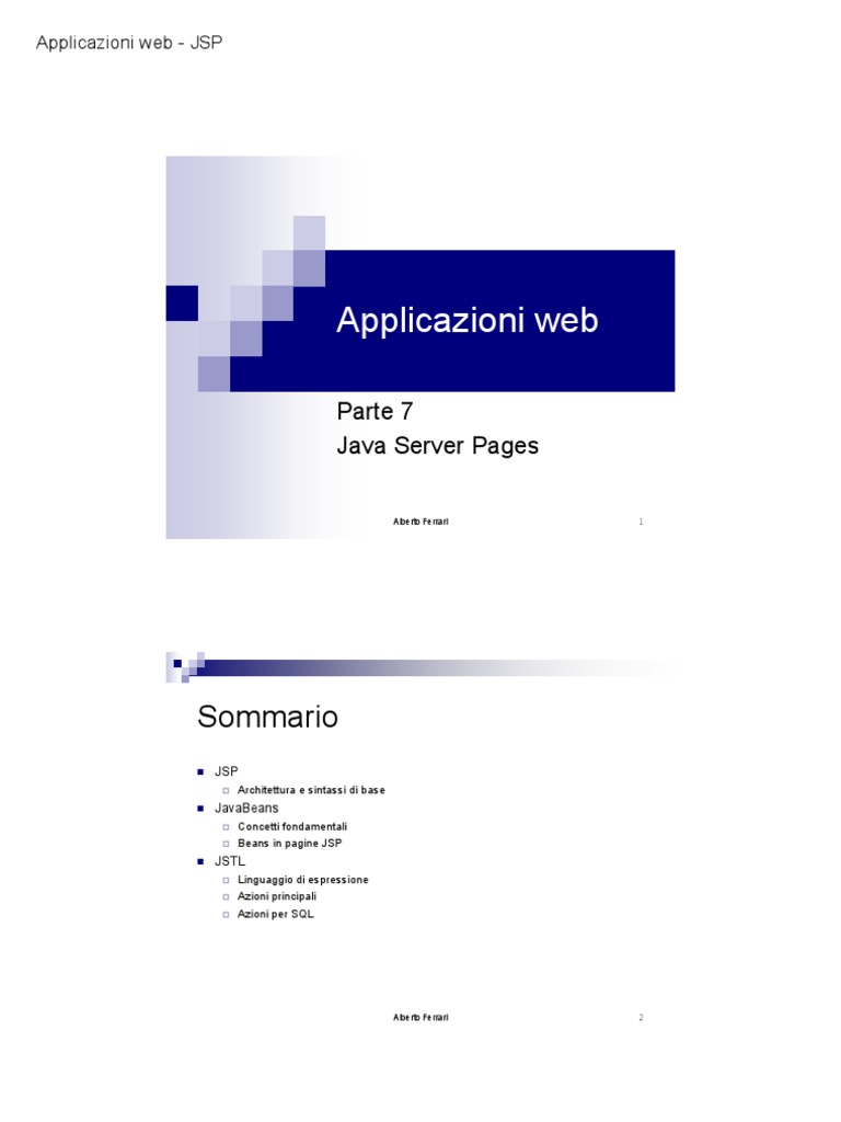 Applicazioni Web: Sommario | PDF