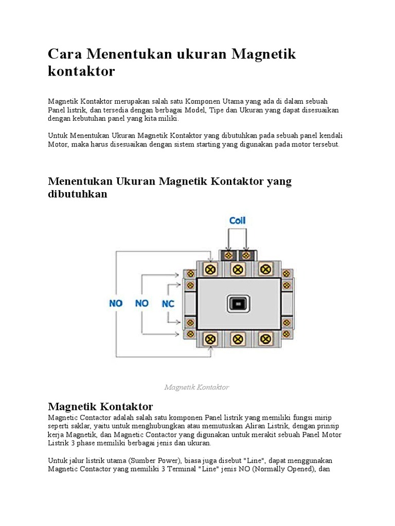 Cara Menentukan Ukuran Magnetik Kontaktor | PDF