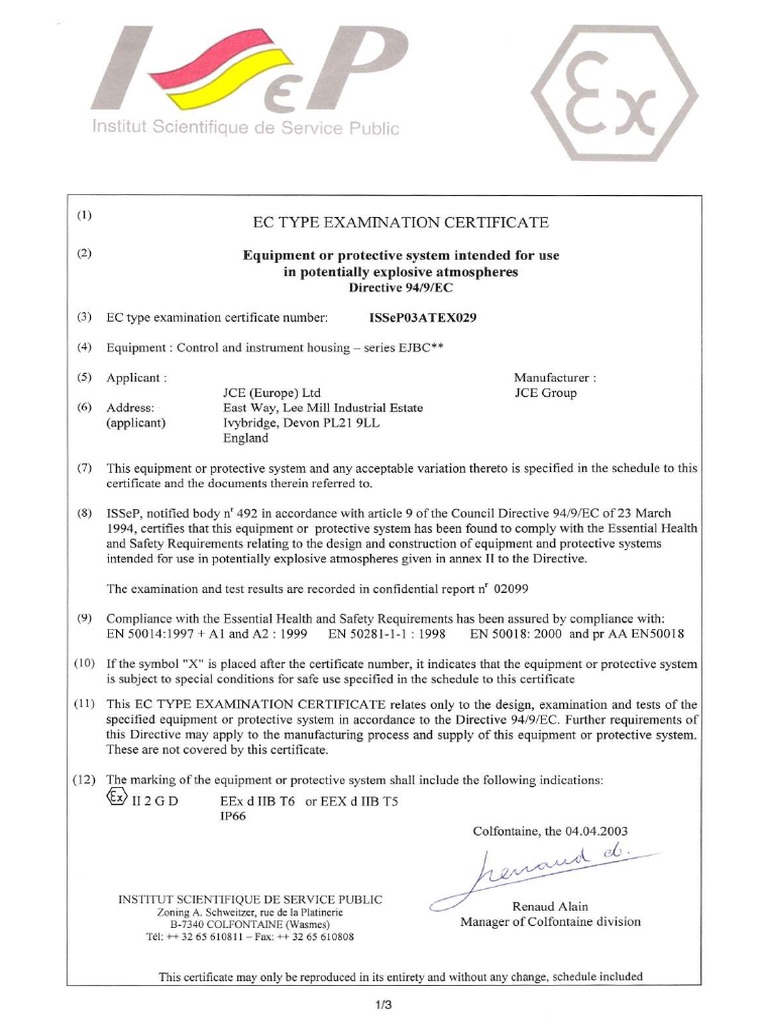 ISSe P03 ATEX029 | PDF