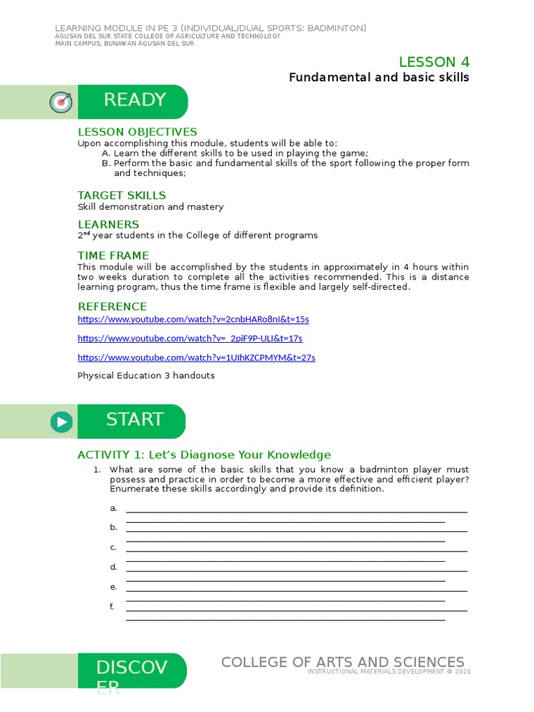 Lesson 4 | PDF | Athletic Sports