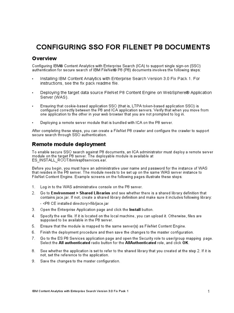 Configuring Sso For Filenet | PDF | Trademark | Login