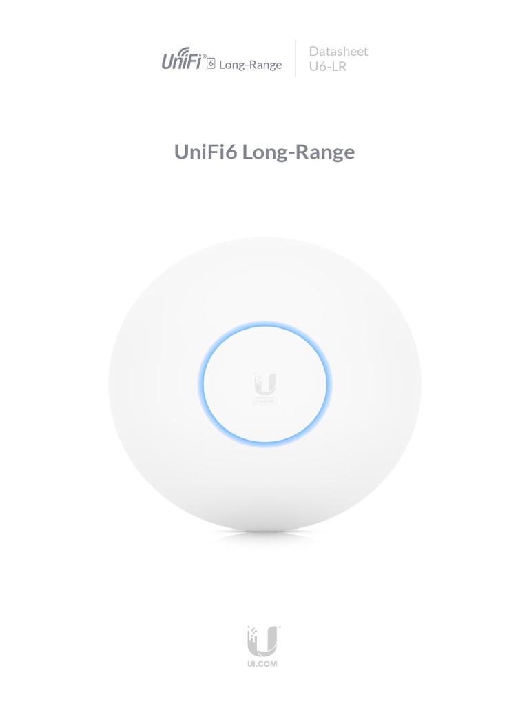 Unifi6 Long-Range: Datasheet U6-Lr | Download Free PDF | Wi Fi | Ieee ...