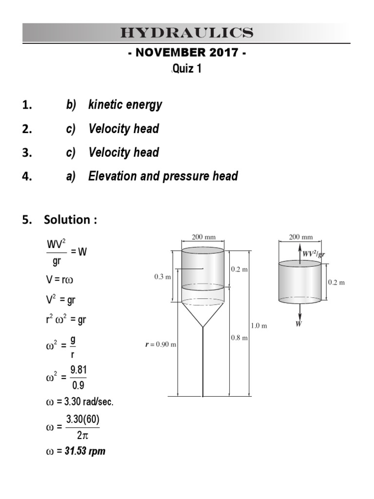 Hydraulics 1 18 Sol | PDF | Fluid Dynamics | Gases